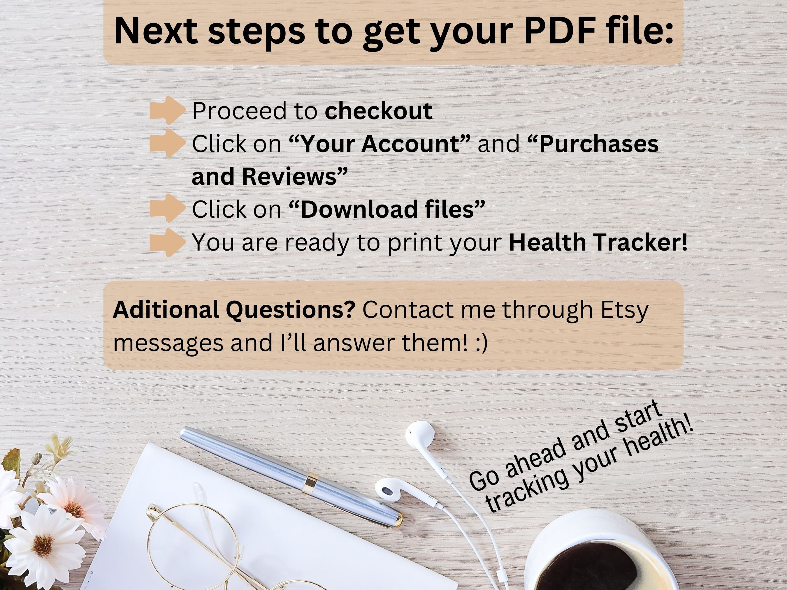 Health Tracker Journal Printable Health Tracker A5, A4 & Letter Journal ...