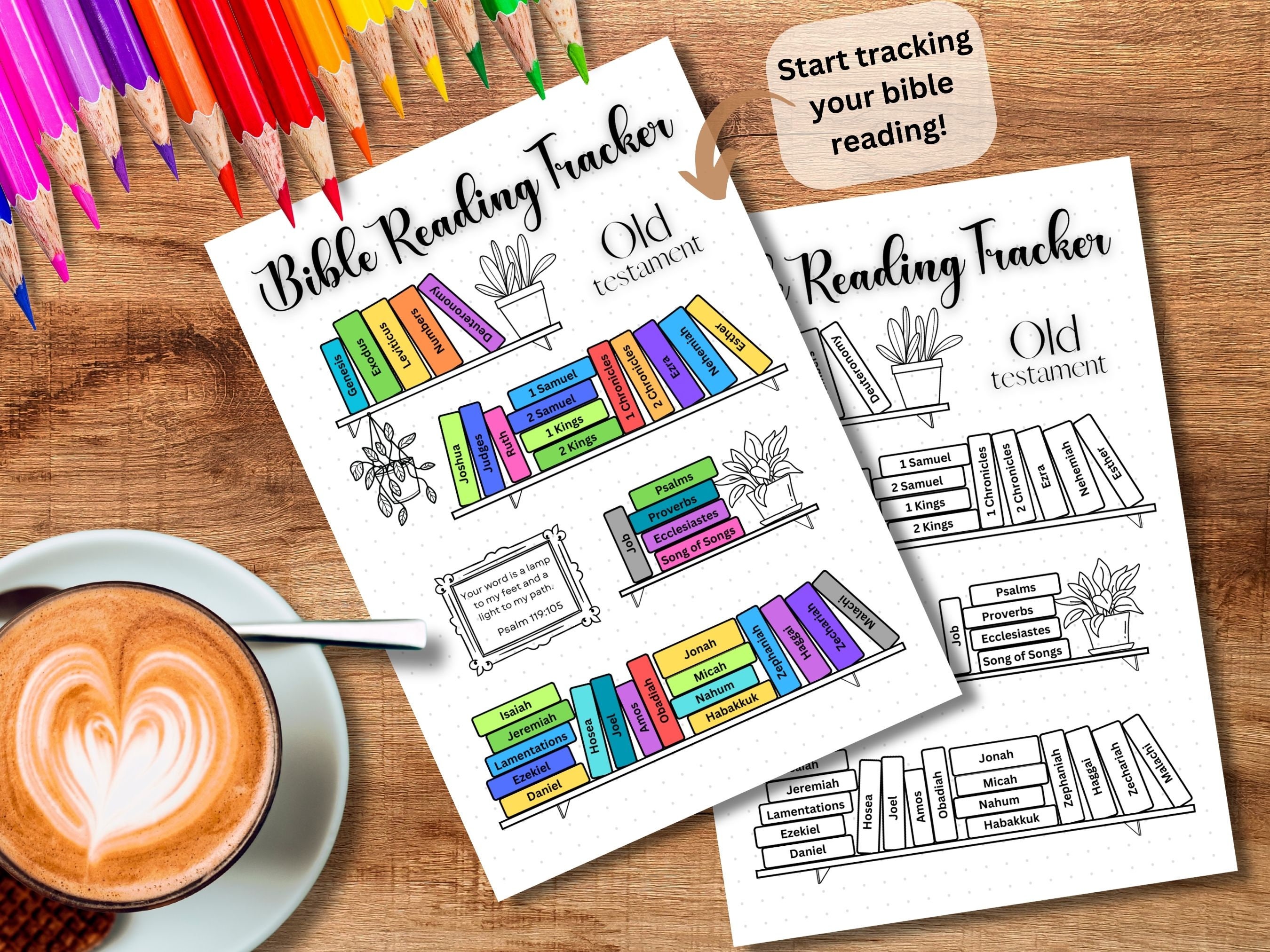 Bible Reading Tracker A5, A4 & Letter Page Old Testament New Testament ...