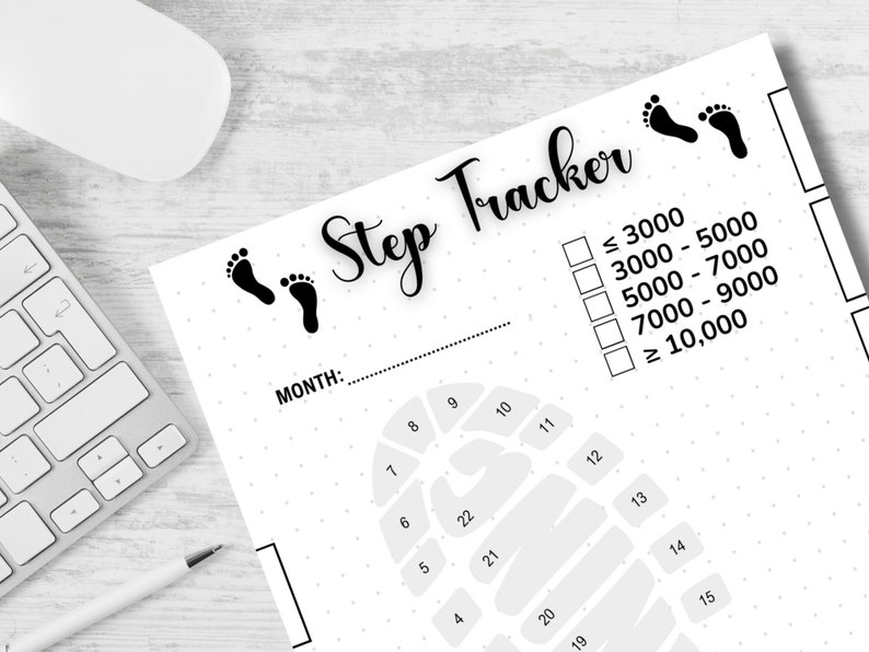 Printable Monthly Step Tracker: A5, A4, Letter Sizes - Etsy