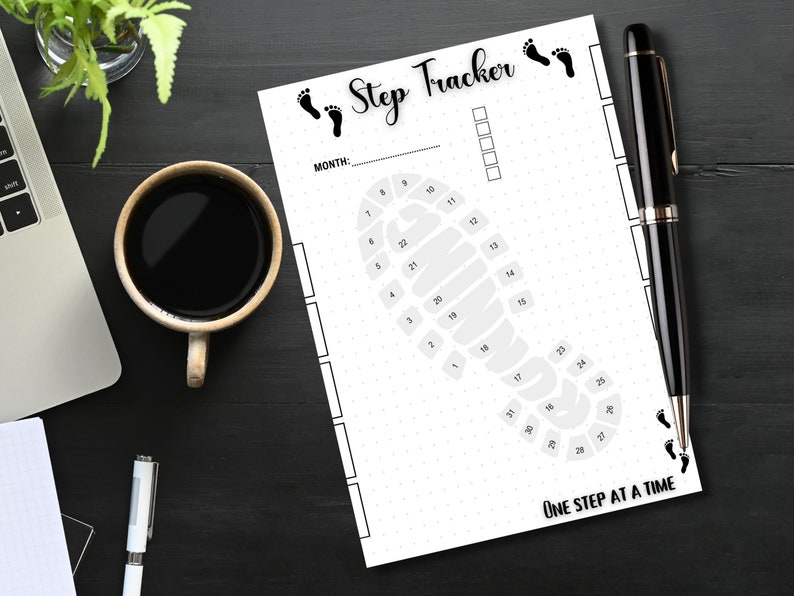 Printable Monthly Step Tracker: A5, A4, Letter Sizes - Etsy