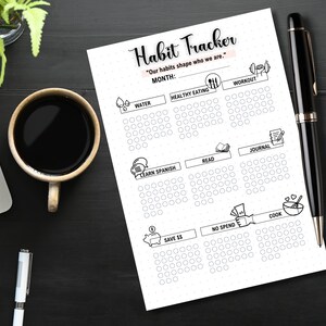 Printable Habit Tracker: Daily & Monthly Goal Log (A5, A4, Letter) (PDF ...