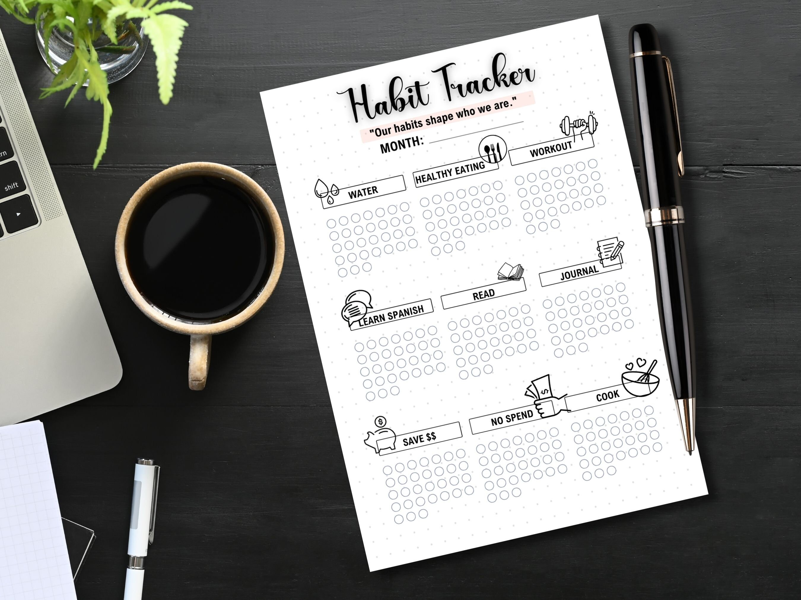 Habit Tracker Printable Habit Tracker A5, A4 & Letter Journal Page ...