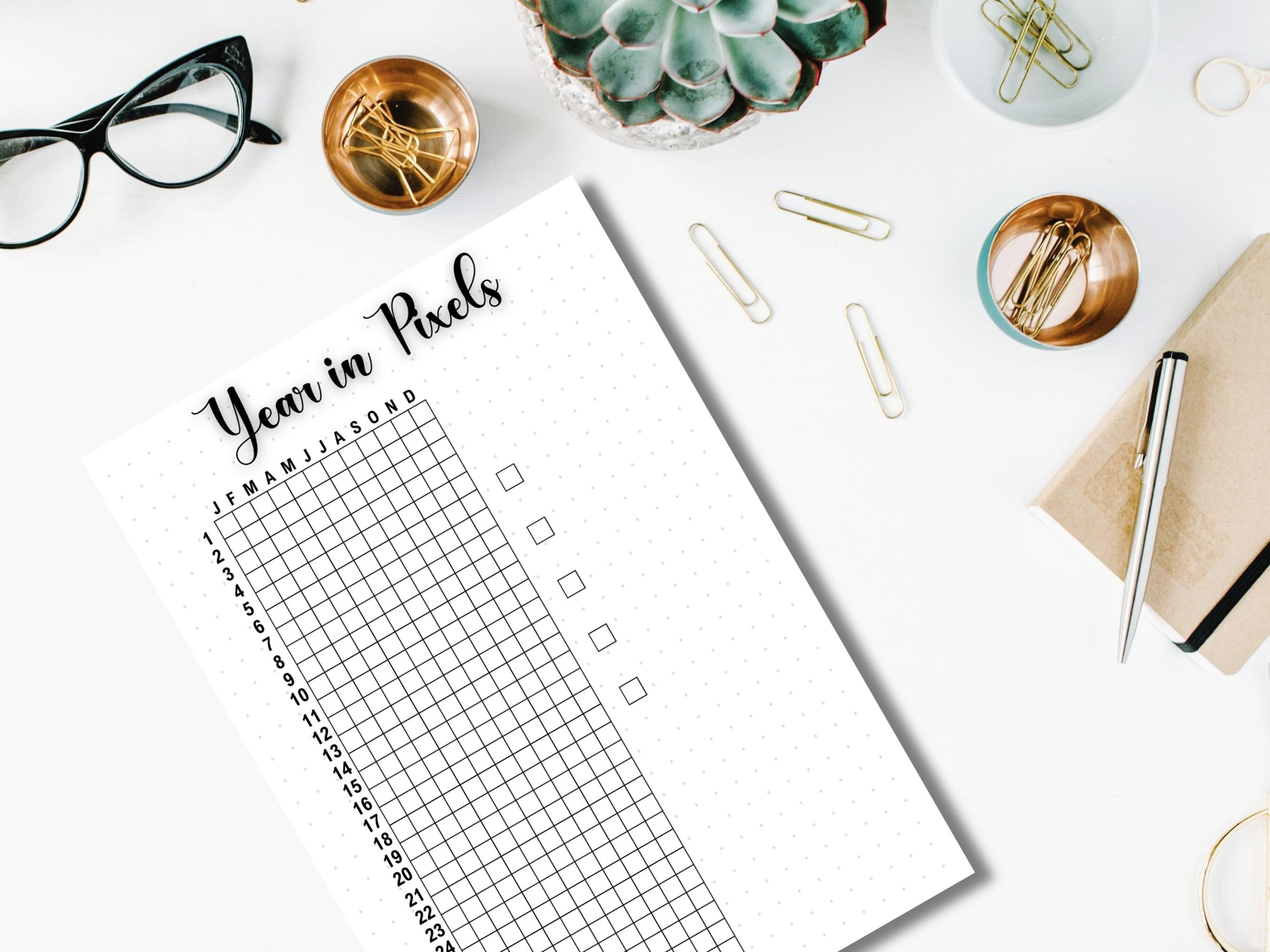 Year in Pixels Journal: Daily Mood Tracker (printable PDF) - Etsy