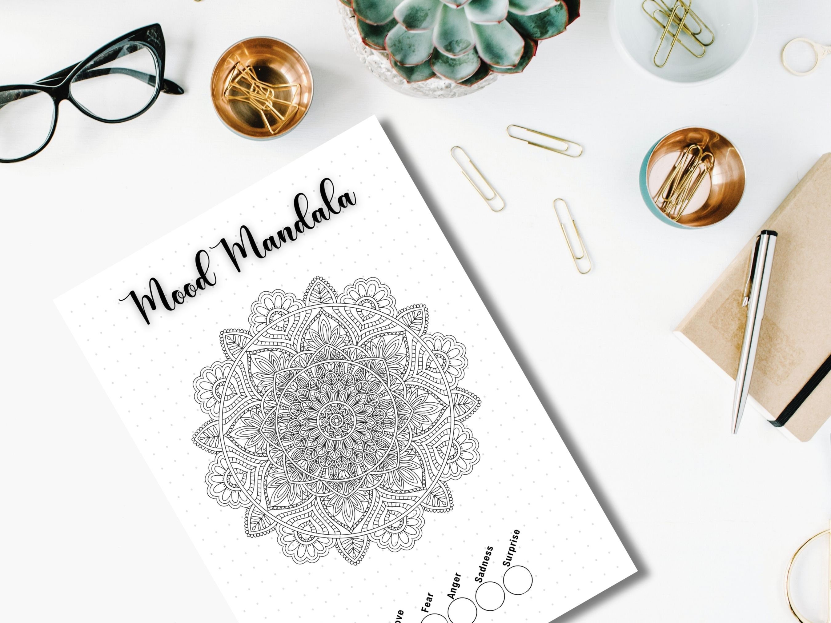 Mood Tracker Mandala | Printable Mood Tracker | A5, A4 & Letter Journal ...