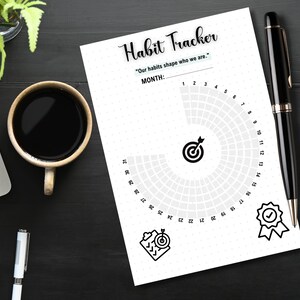 Habit Tracker | Printable Habit Tracker | A5, A4 & Letter Journal Page ...