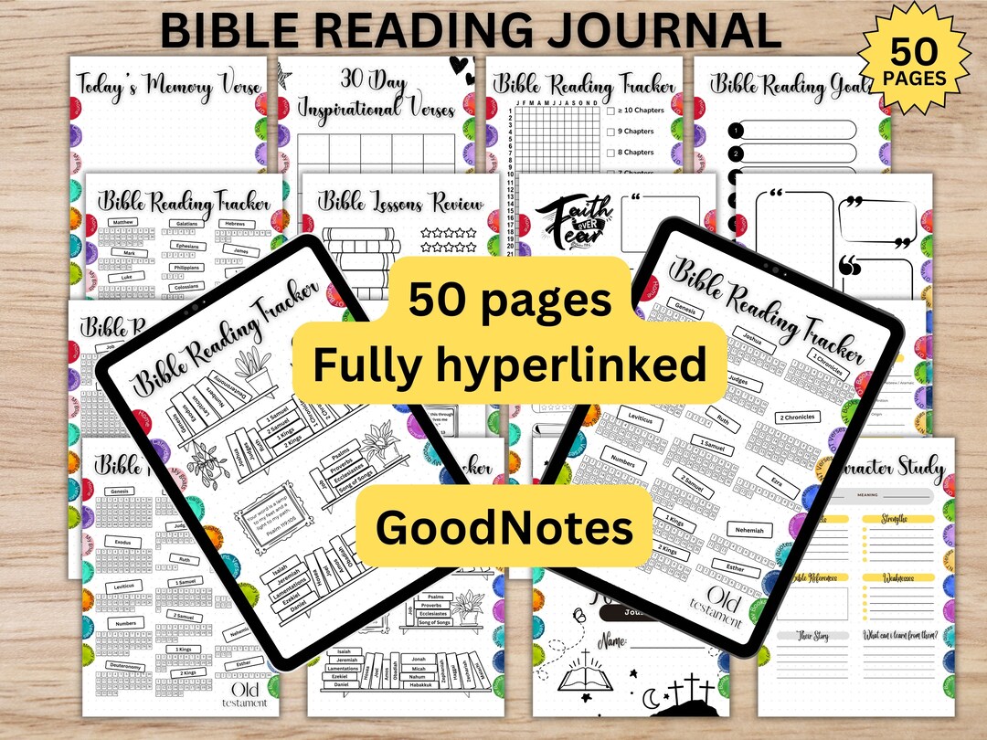 Bible Reading Journal Bundle | Hyperlinked Bible Study Journal | Old ...