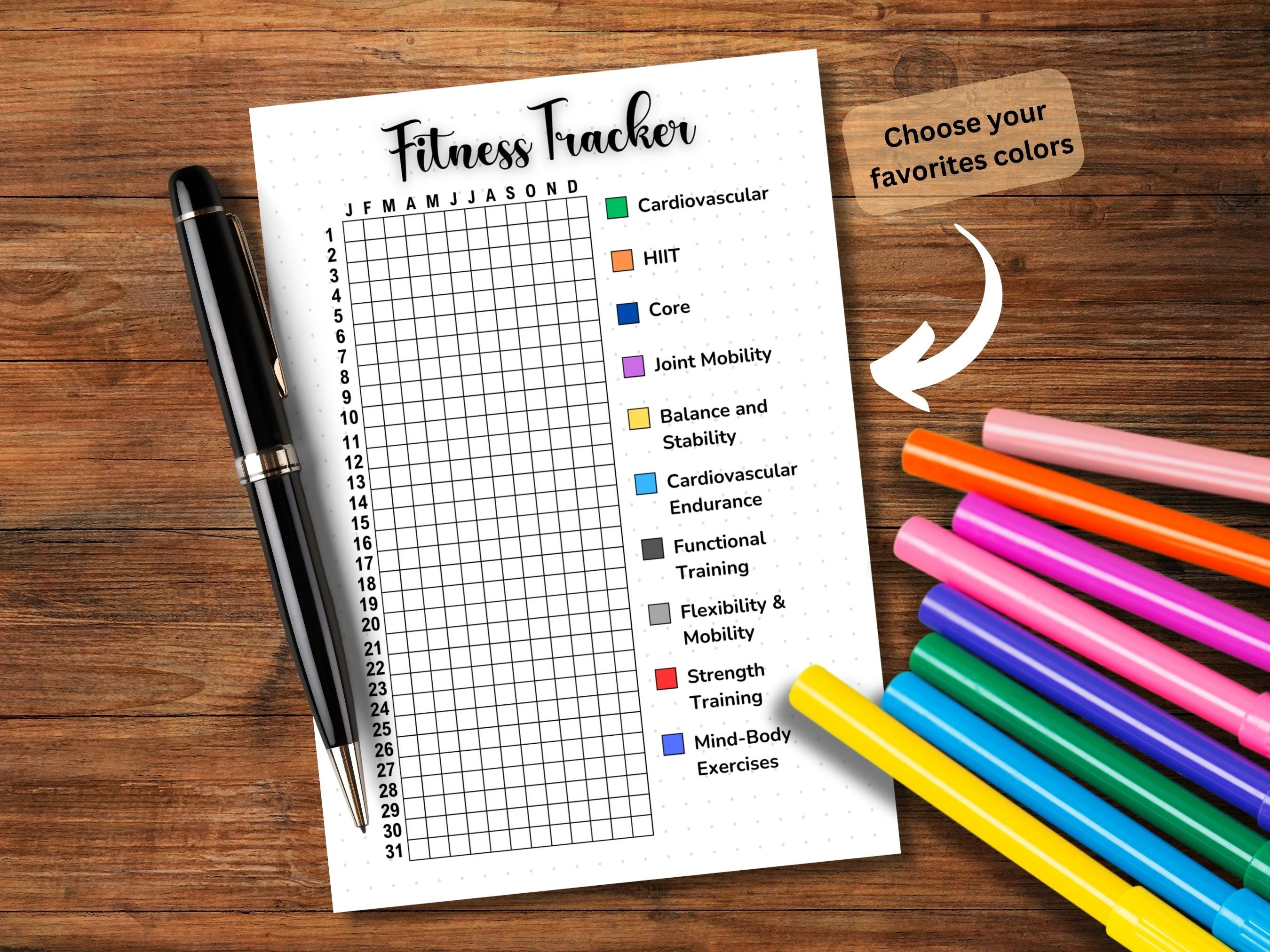 Fitness Tracker | Printable Fitness Tracker | A5, A4 & Letter Journal ...
