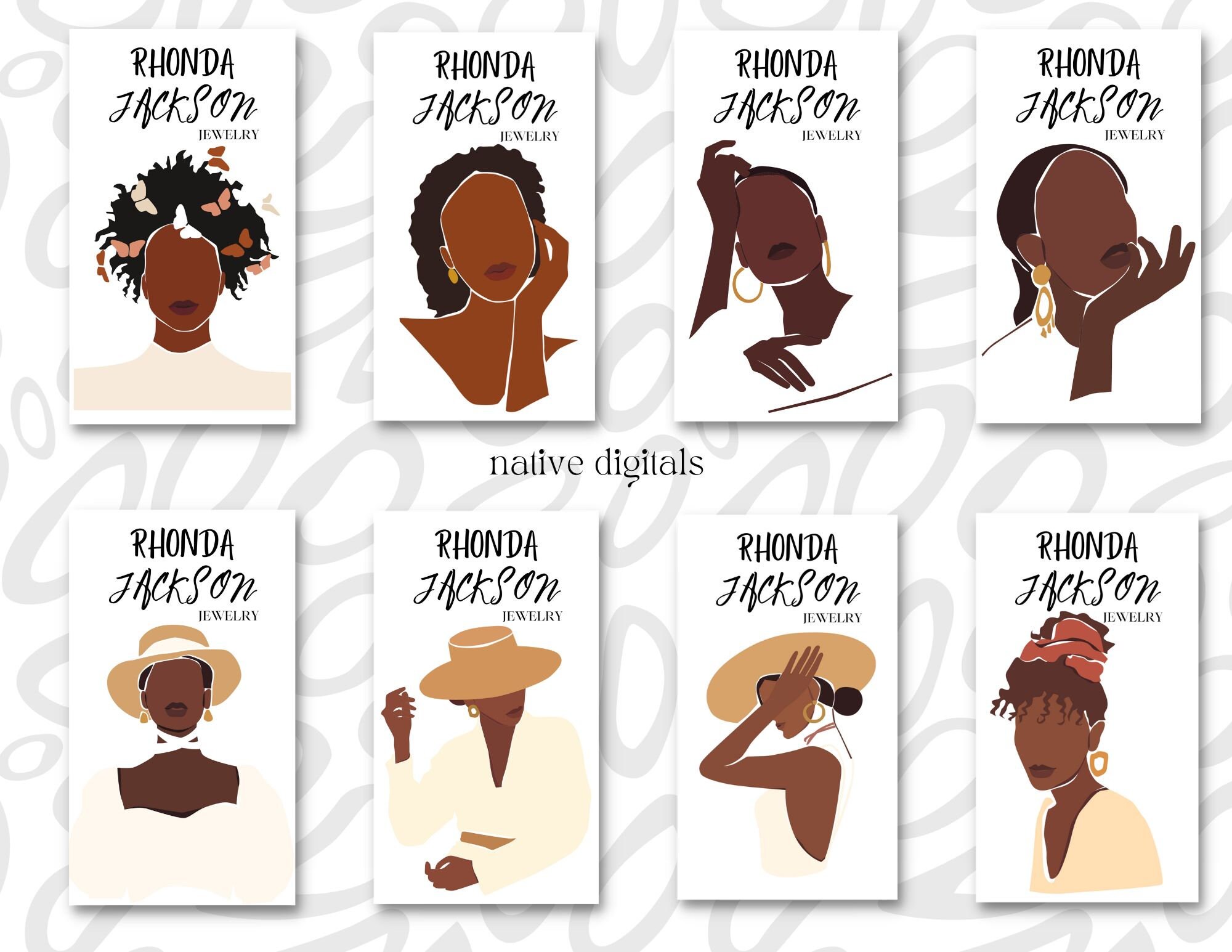 8 Afro Indigenous Card Template Editable DIY Print at Home - Etsy