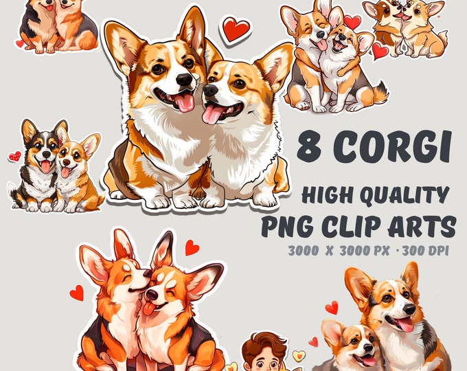 Corgi PNG SVG Bundle 18 Images Digital Printable Vector Instant ...