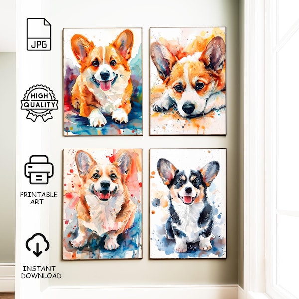 Corgi Print - Etsy
