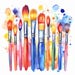 17 Paint Brushes Clipart, Watercolor Clip Art, Printable Jpgs, Instant ...