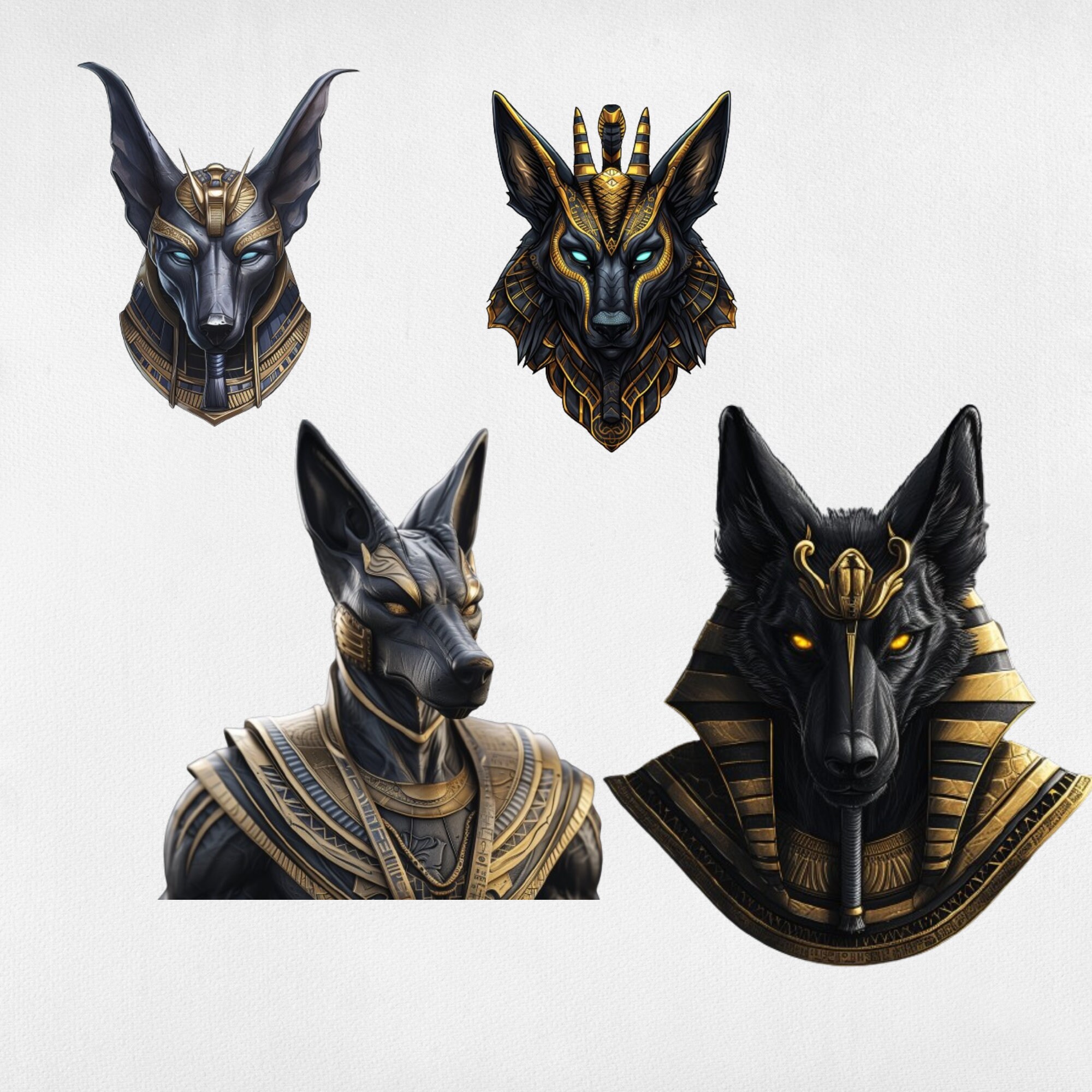 Set of 22 Anubis Clipart Bundle, Digital Art, High Quality PNG Anubis ...