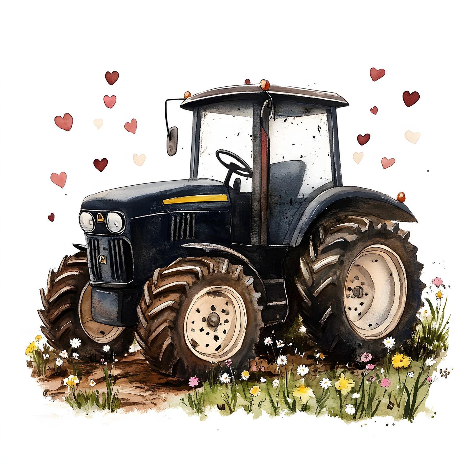 10 JPG of Cute Tractors Images, Clipart , Watercolor Jpg Clip Art ...