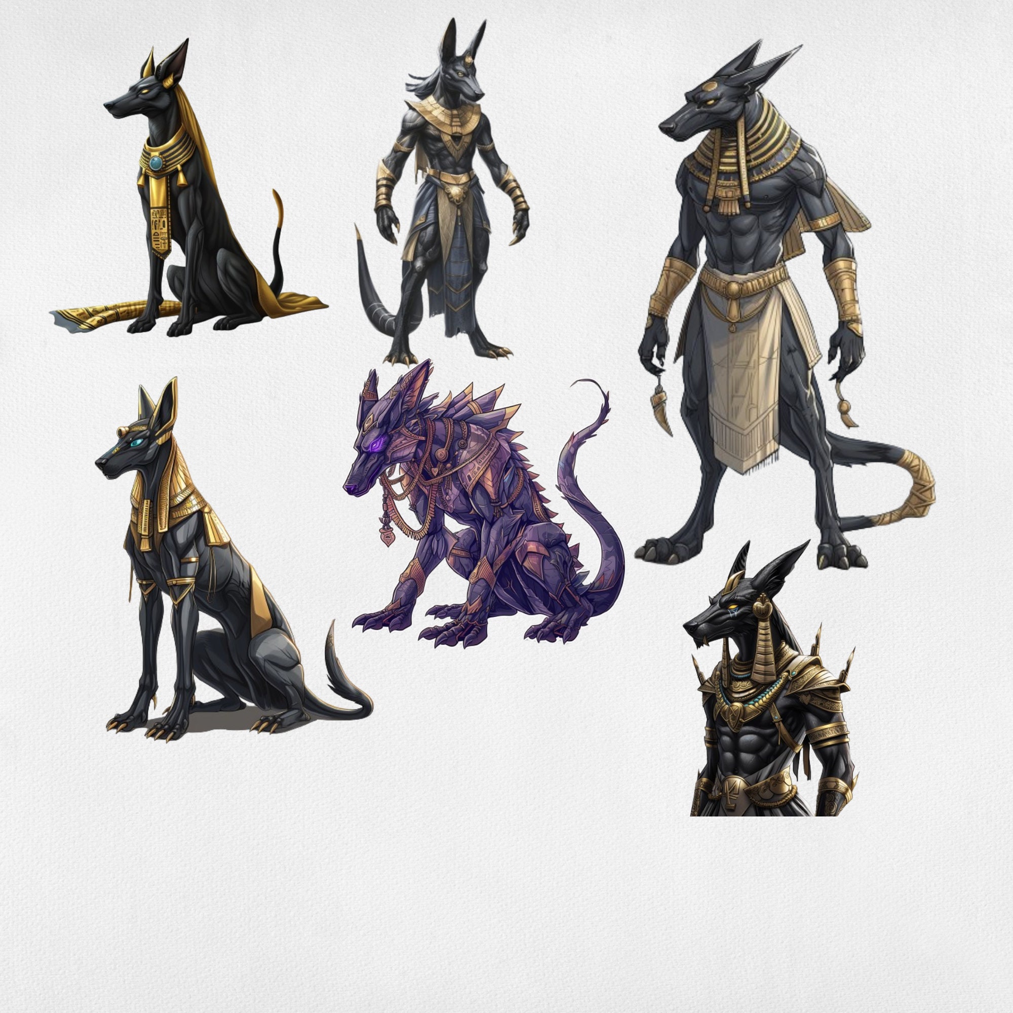 Set of 22 Anubis Clipart Bundle, Digital Art, High Quality PNG Anubis ...