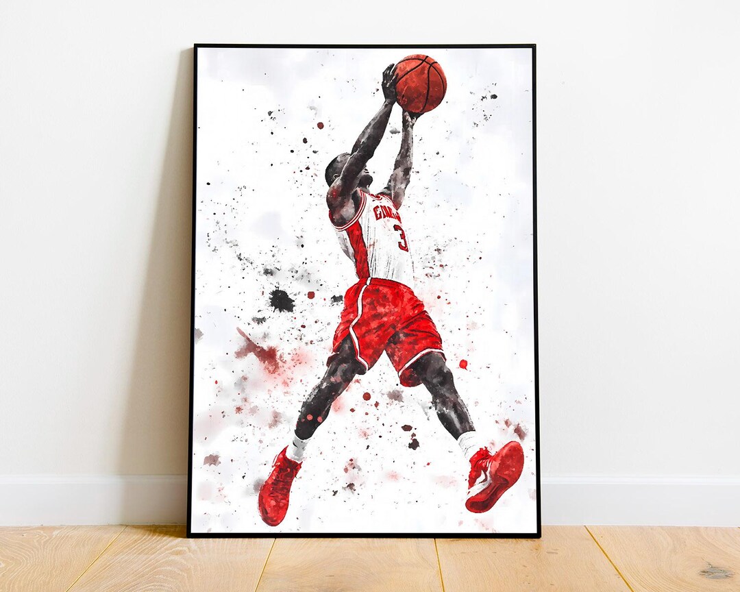 Basketball Player Print , Watercolor Wall Art , Original Sport Print ...