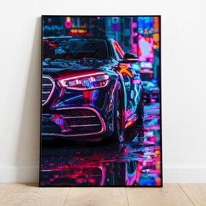 Set of 4 Premium Car Prints, Poster, Digital Illustration,high Quality ...