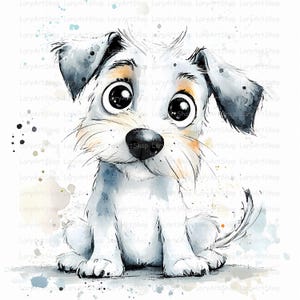 10 High Quality Cute Dogs Clipart, Watercolor Clip Art, Printable Jpgs ...