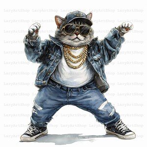 10 PNG & JPG Hip-hop Cats Clipart, Cute Cat Clip Art, Funny Cats ...