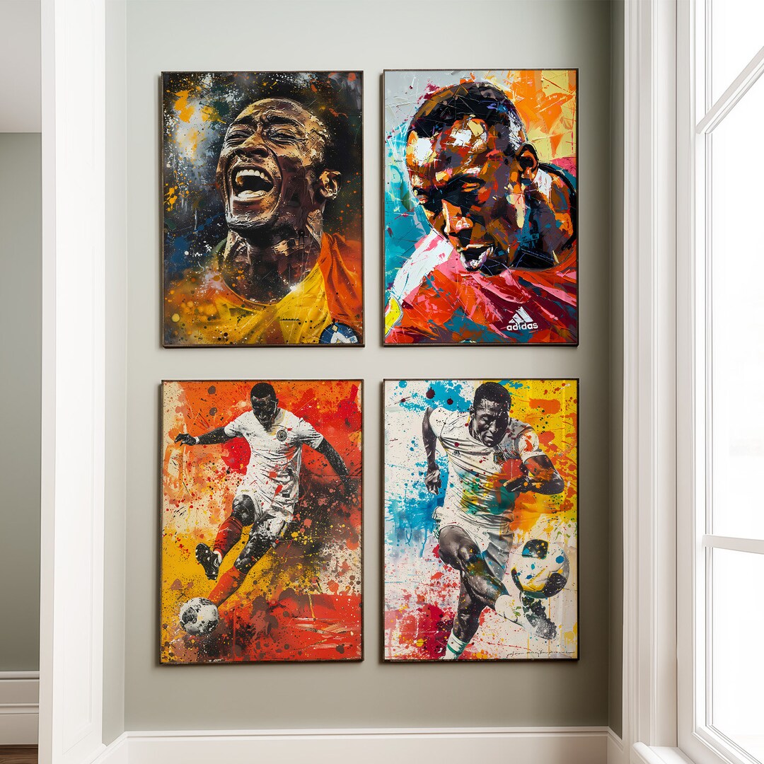4 Pele Posters, Acrylic Prints, Digital Illustration, Gallery Wall Art ...