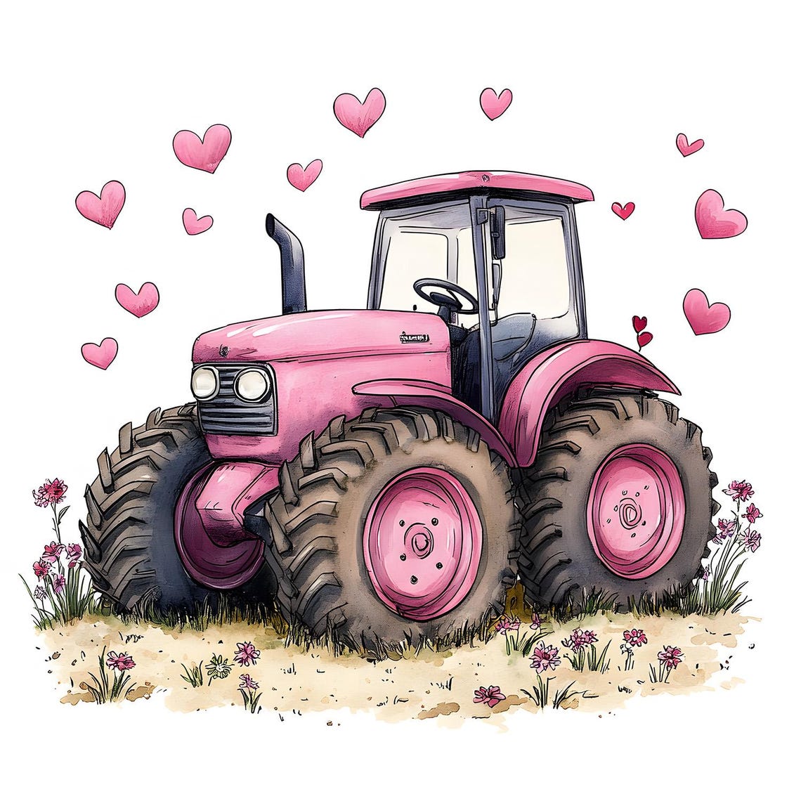 10 JPG of Cute Tractors Images, Clipart , Watercolor Jpg Clip Art ...