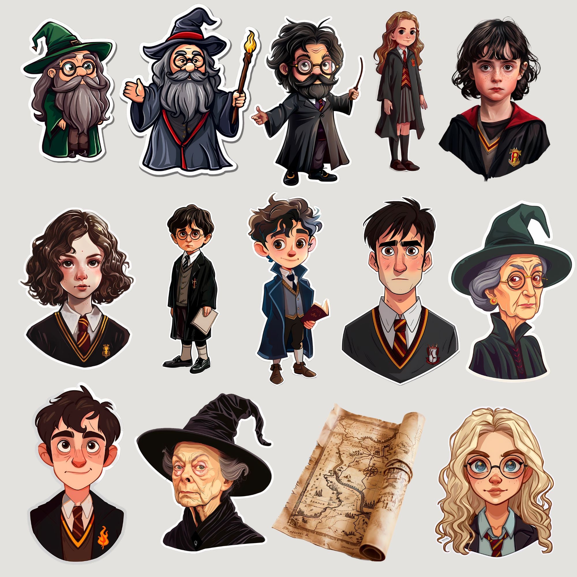 50 Wizard School Clipart PNG Digital Illustration, Magic School Clip ...