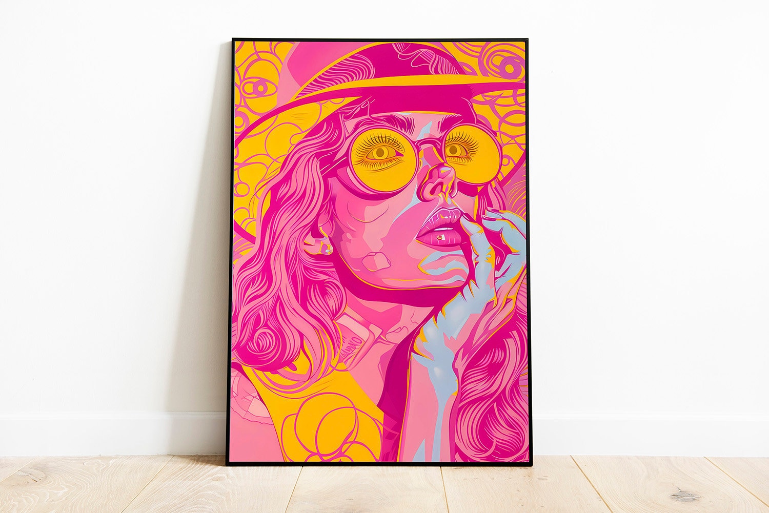 Set of 4 Preppy Art Posters, Acrylic Prints, Digital Illustration ...