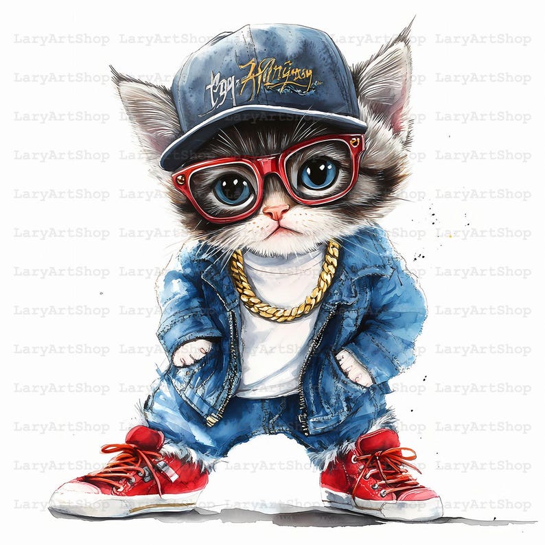 10 PNG & JPG Hip-hop Cats Clipart, Cute Cat Clip Art, Funny Cats ...