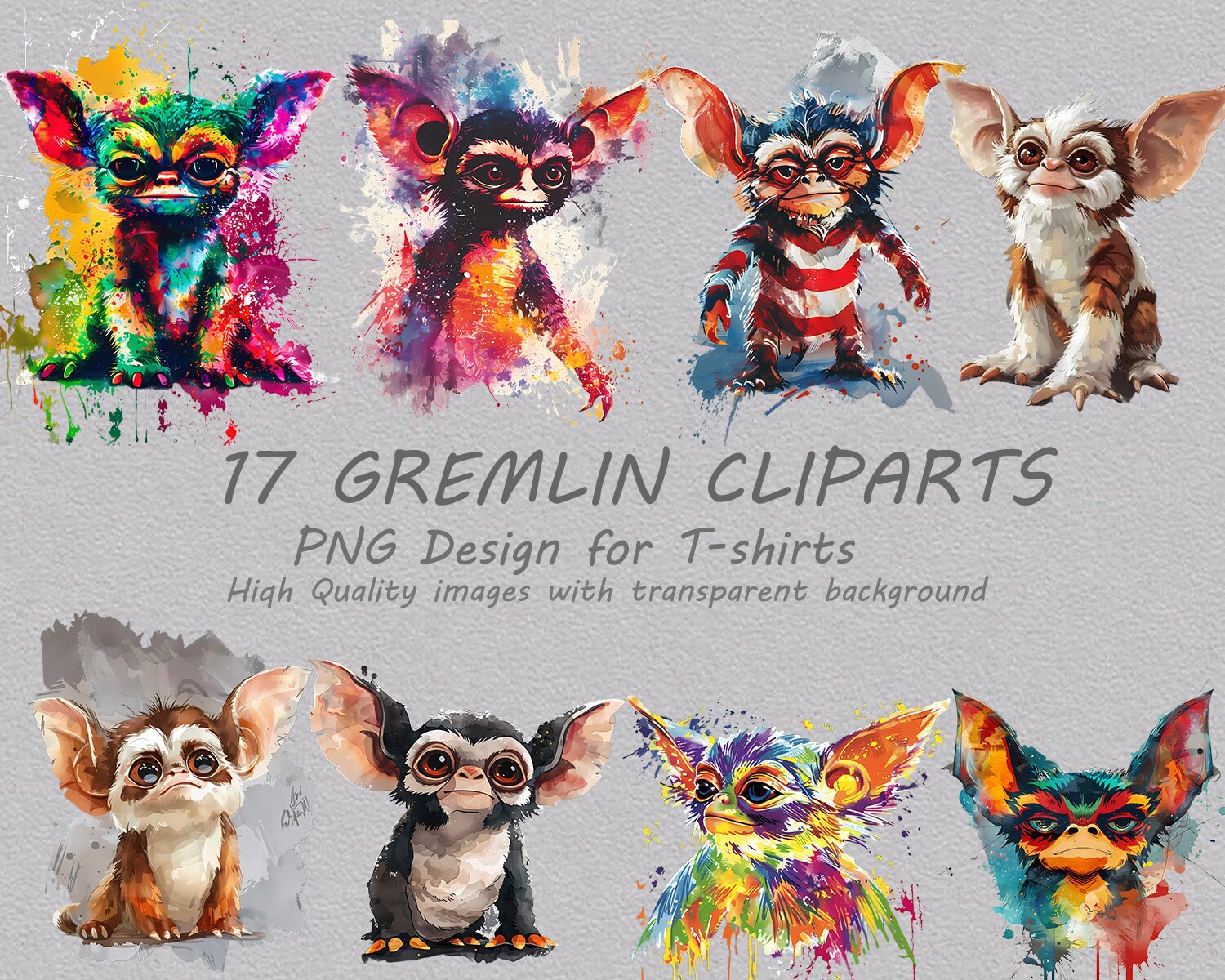 17 Gremlins T-shirt Designs Prints, Instant Download, Movie Characters ...