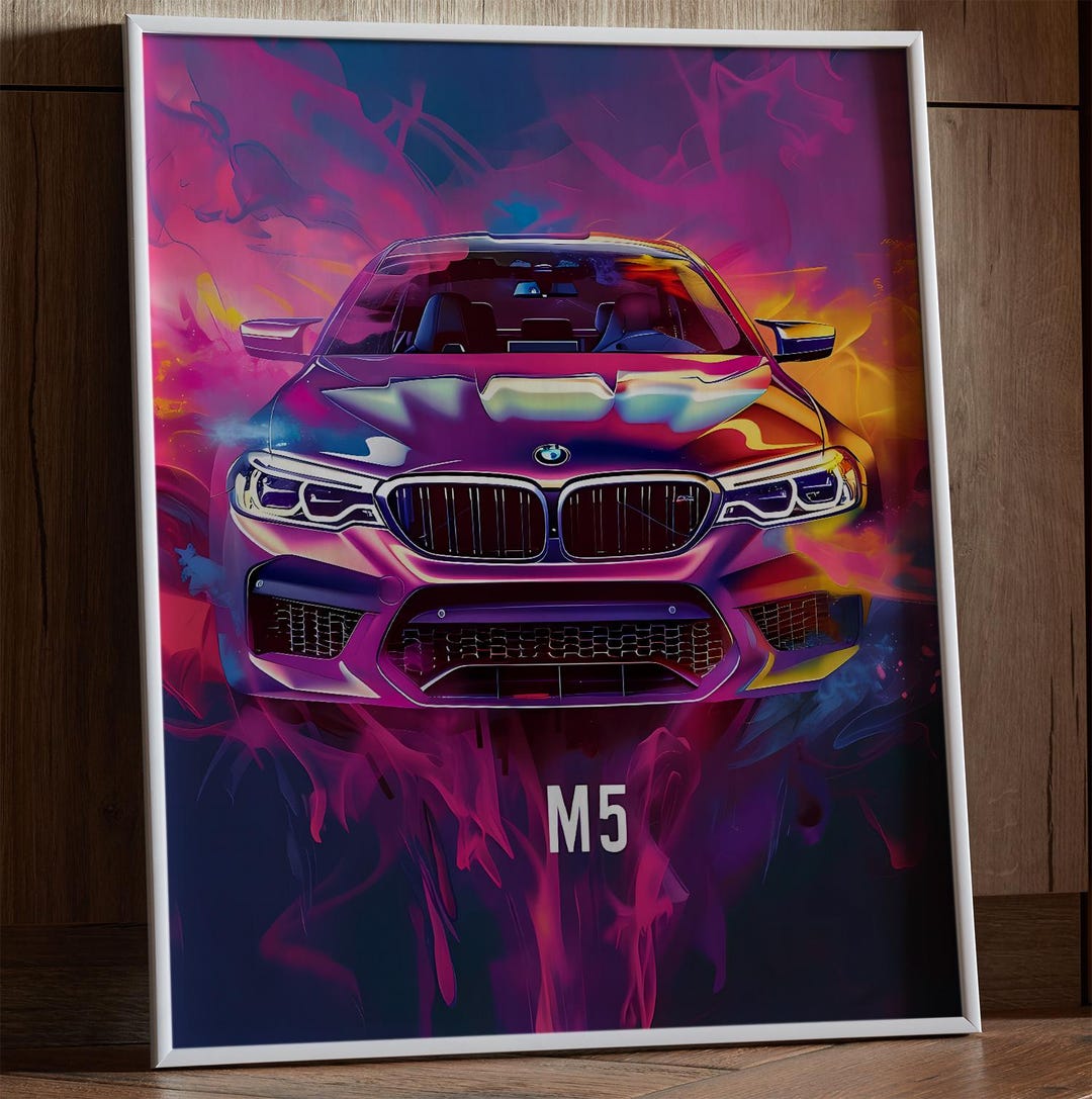 BMW M5 Car Poster - Printable Digital Art, German Automotive Wall Decor ...