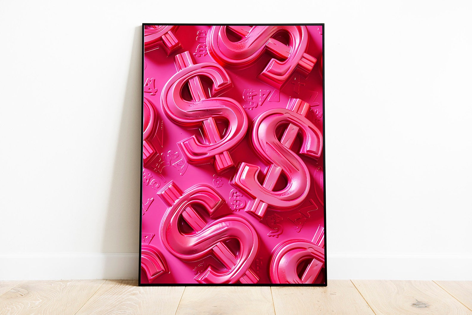 Set of 4 Preppy Art Posters, Acrylic Prints, Digital Illustration ...