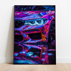 Set of 4 Premium Car Prints, Poster, Digital Illustration,high Quality ...