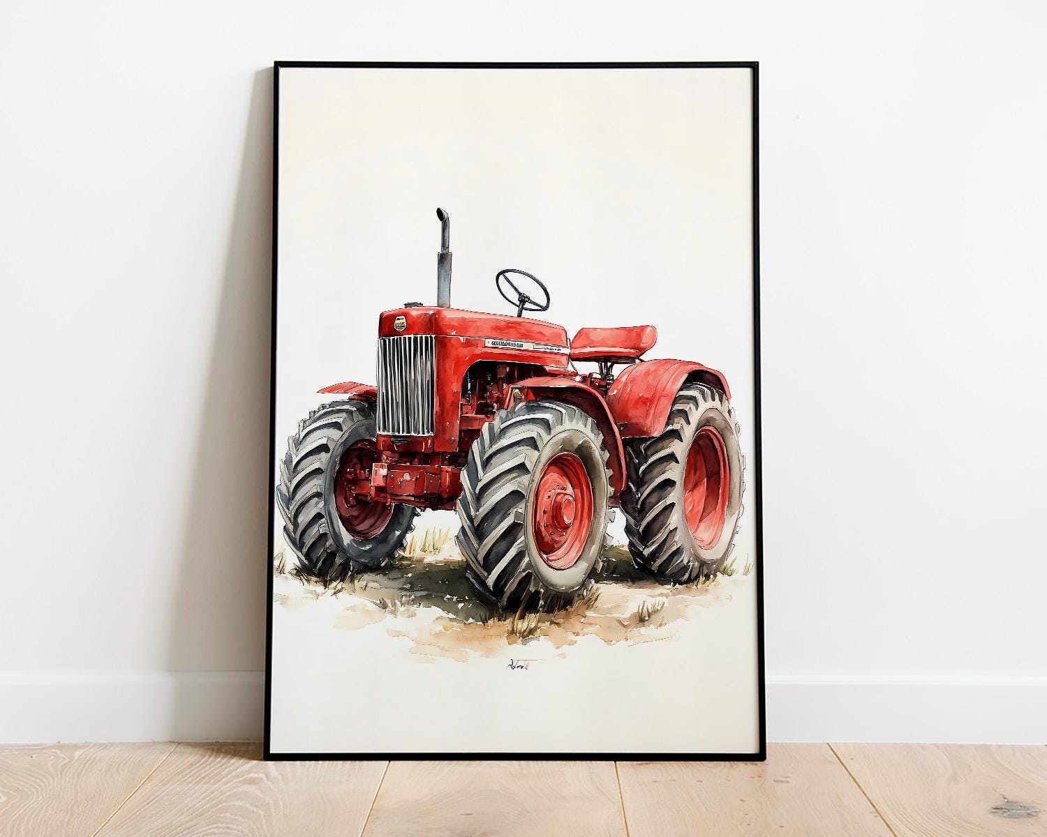 Set of 6 Tractors Prints, Watercolor Nursery Poster, Digital ...