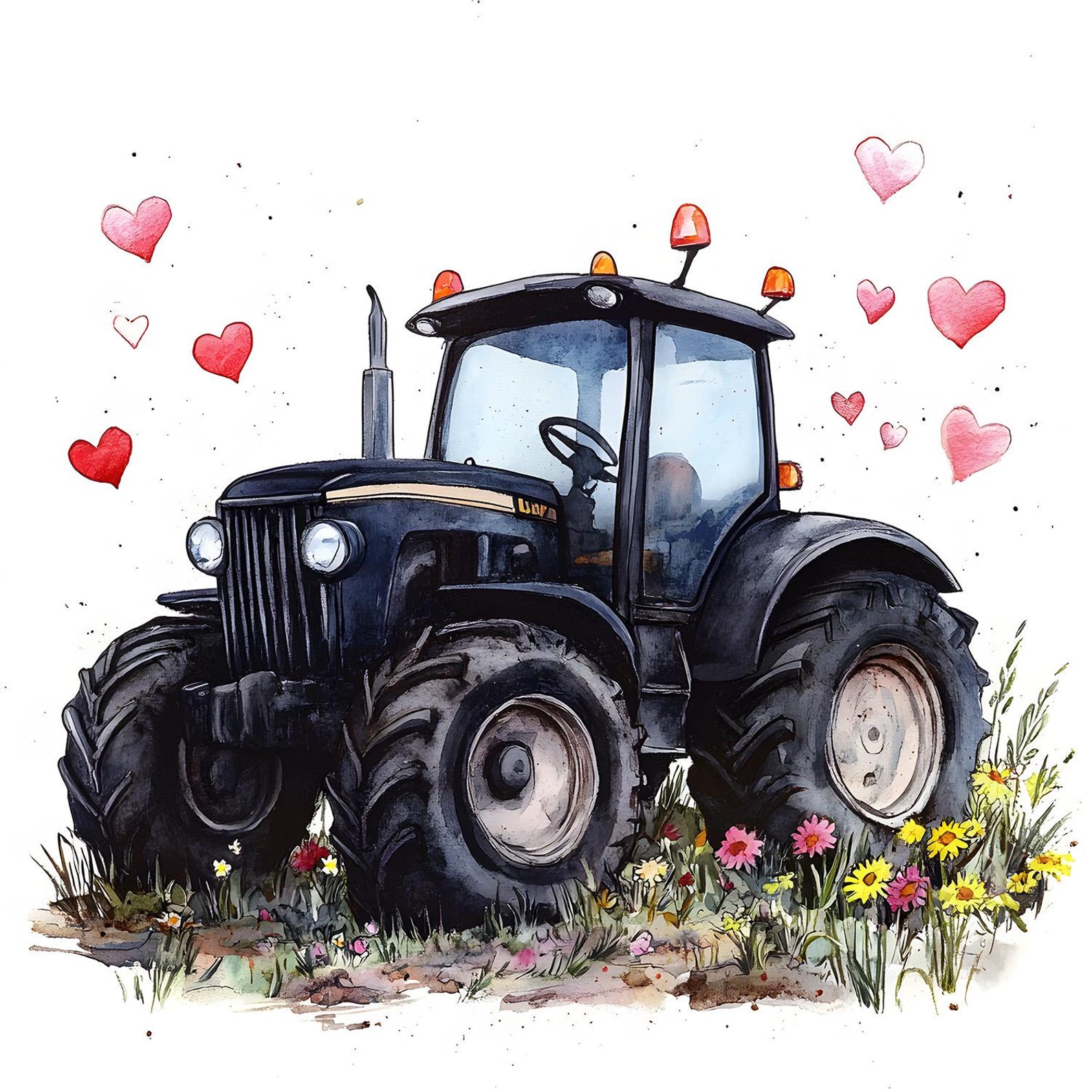 10 JPG of Cute Tractors Images, Clipart , Watercolor Jpg Clip Art ...