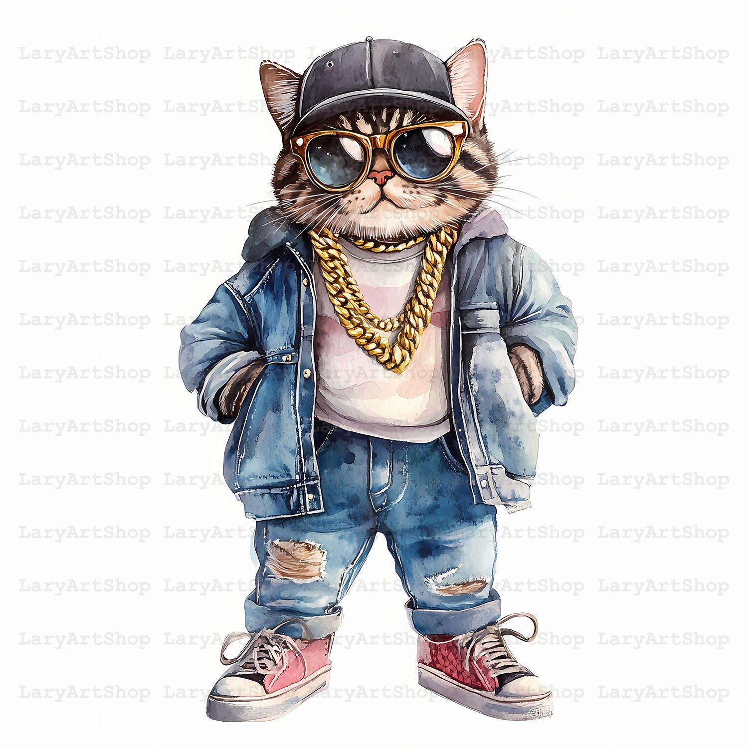 10 PNG & JPG Hip-hop Cats Clipart, Cute Cat Clip Art, Funny Cats ...