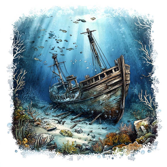 Sunken Ship Sketch