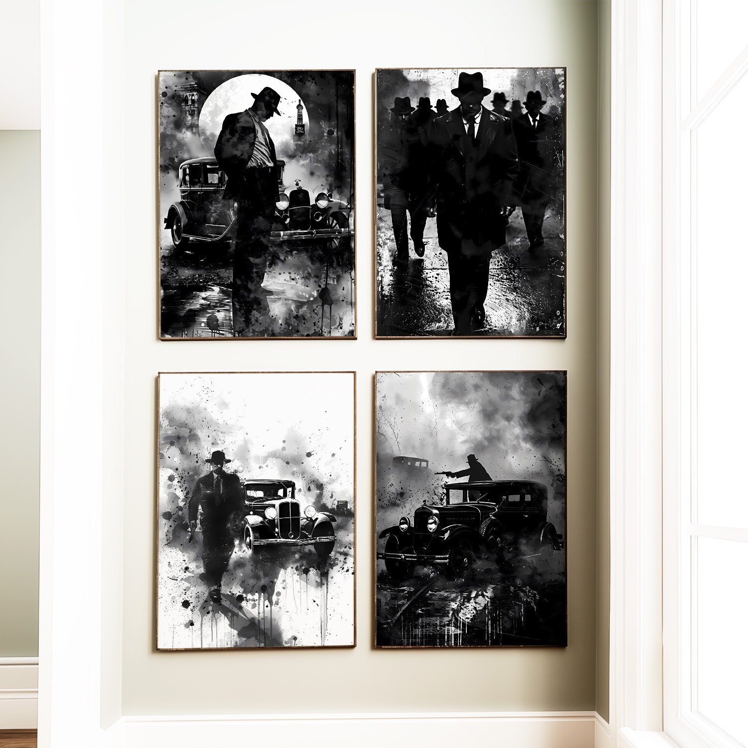 Set of 4 Mafia Prints / Home Wall Poster / Gangster Digital Art ...
