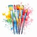 17 Paint Brushes Clipart, Watercolor Clip Art, Printable Jpgs, Instant ...