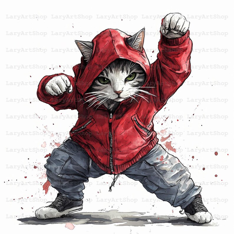 10 PNG & JPG Hip-hop Cats Clipart, Cute Cat Clip Art, Funny Cats ...