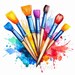 17 Paint Brushes Clipart, Watercolor Clip Art, Printable Jpgs, Instant ...