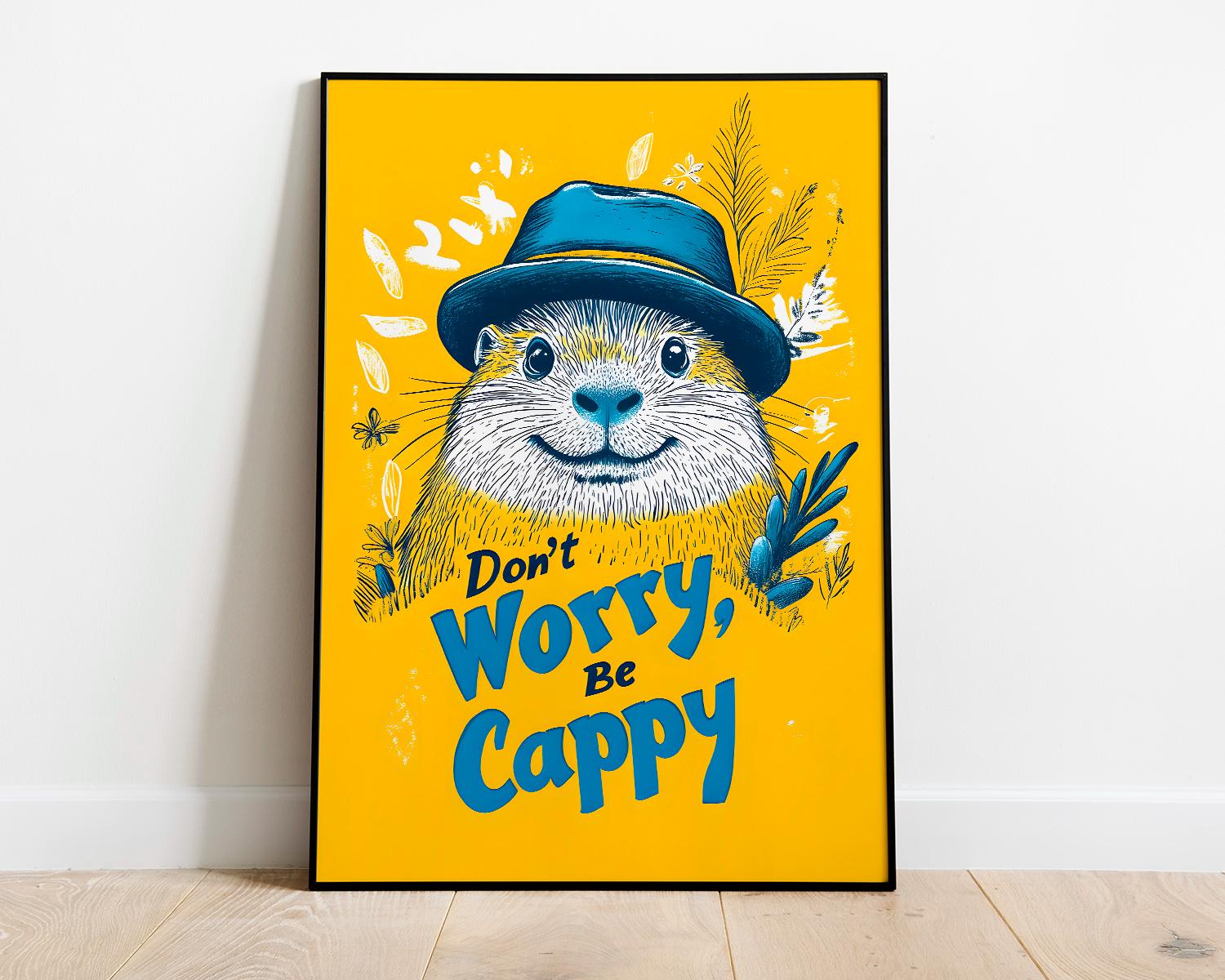 Set of 4 Capybara Prints, Watercolor Animal Poster, Digital ...