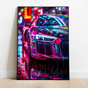 Set of 4 Premium Car Prints, Poster, Digital Illustration,high Quality ...