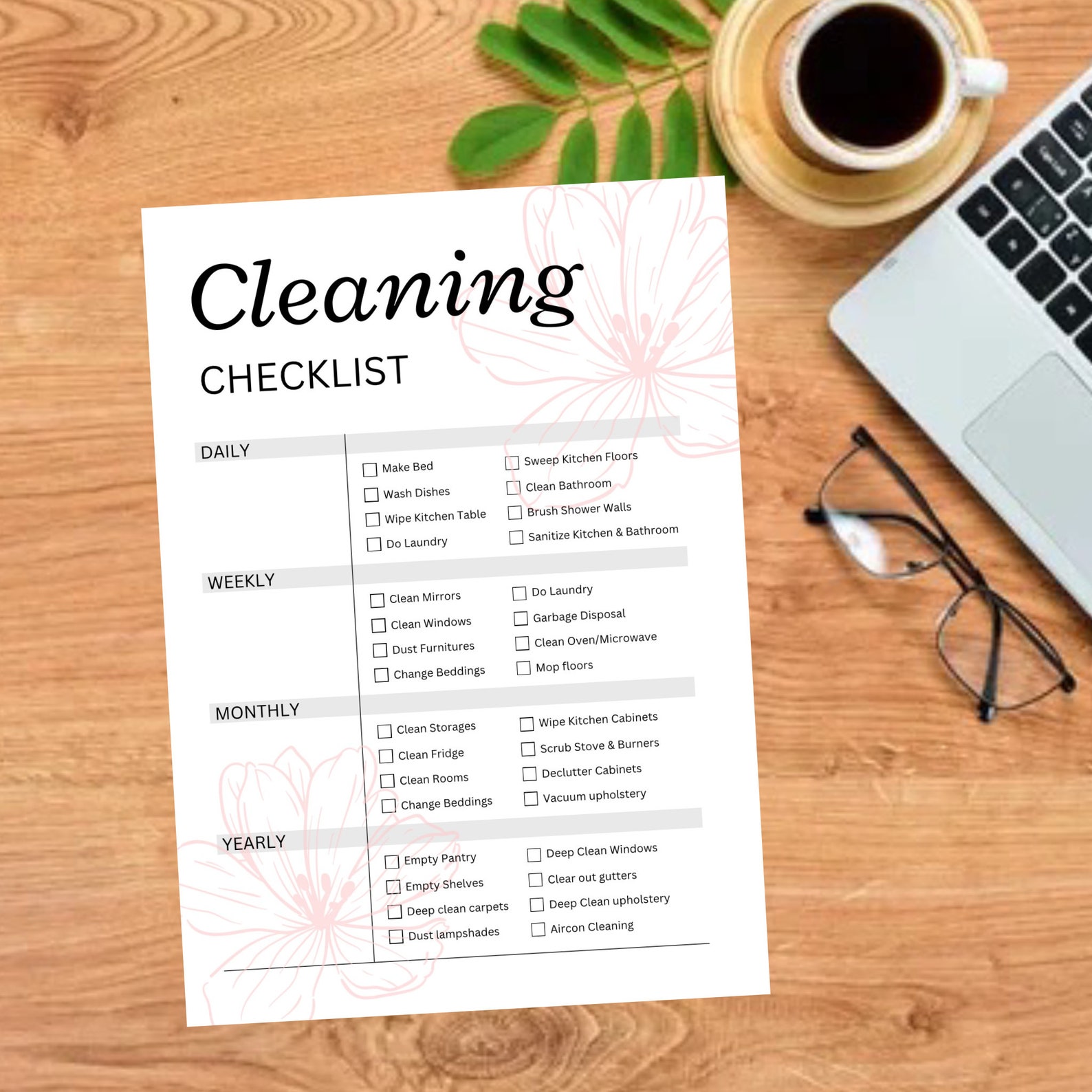 Cleaning Check List, PDF, Download, Customizable - Etsy