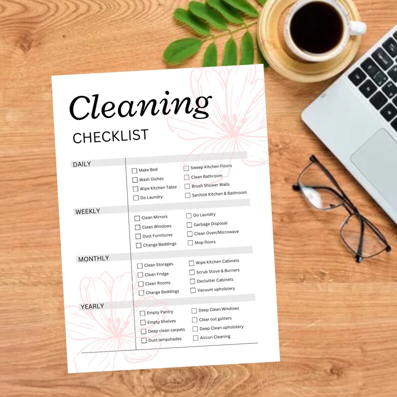 Cleaning Check List, PDF, Download, Customizable - Etsy