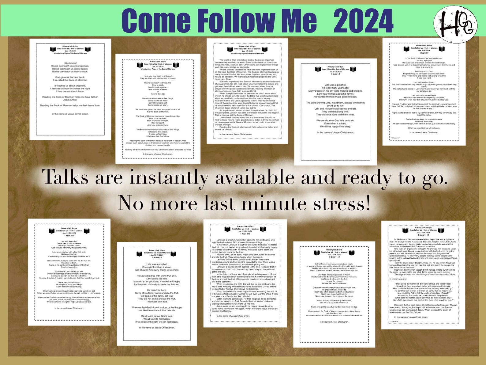 Primary Talk Following the Come Follow Me Manual for 2024 - Etsy