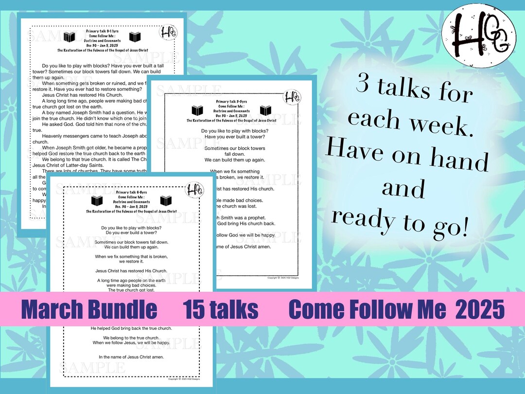 Primary Talk Bundle Following the Come Follow Me Manual for 2025 - Etsy