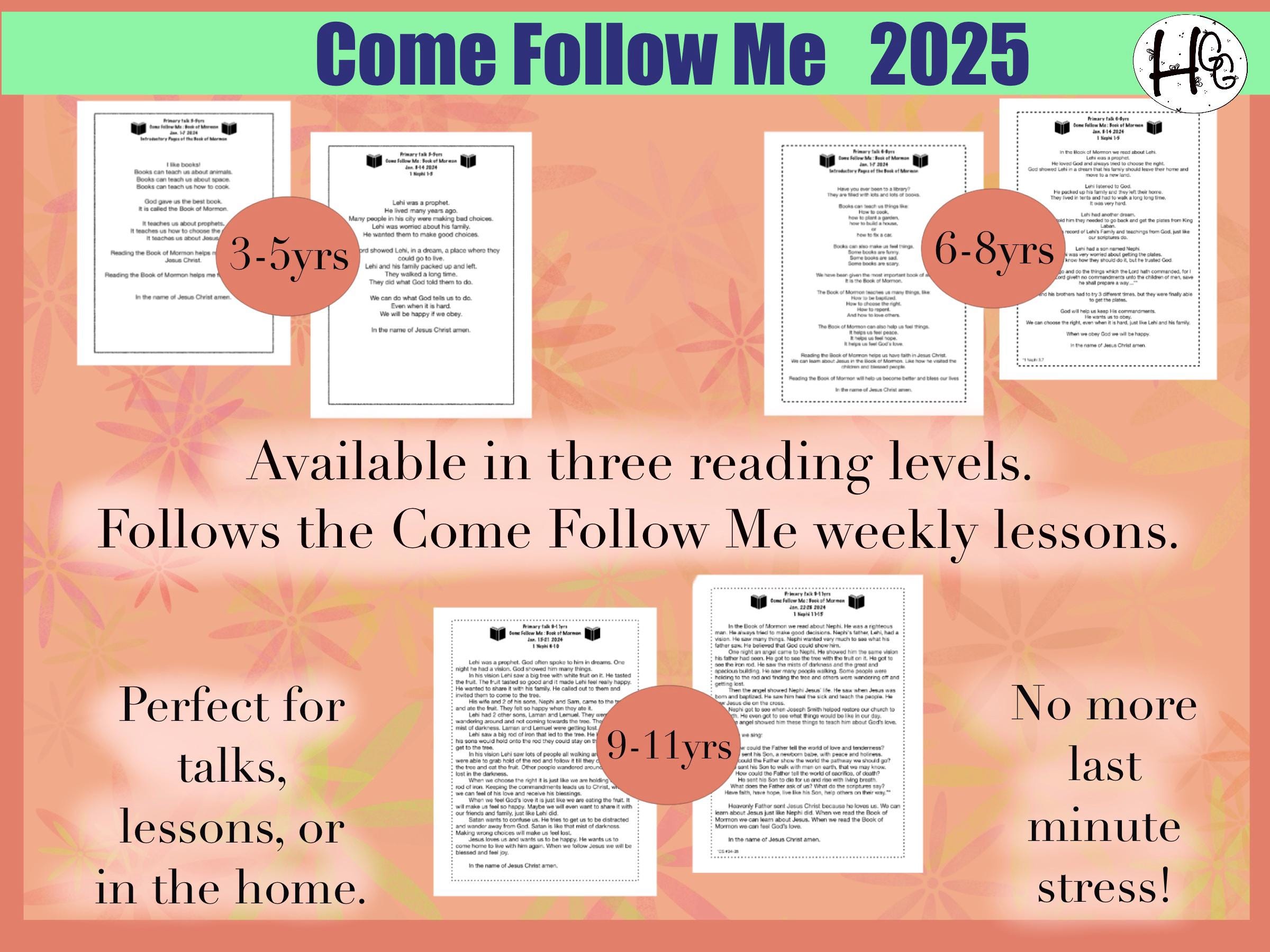 Primary Talk Following the Come Follow Me Manual for 2025 - Etsy