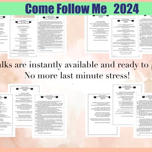 Primary Talk Following Come Follow Me for 2024 - Etsy