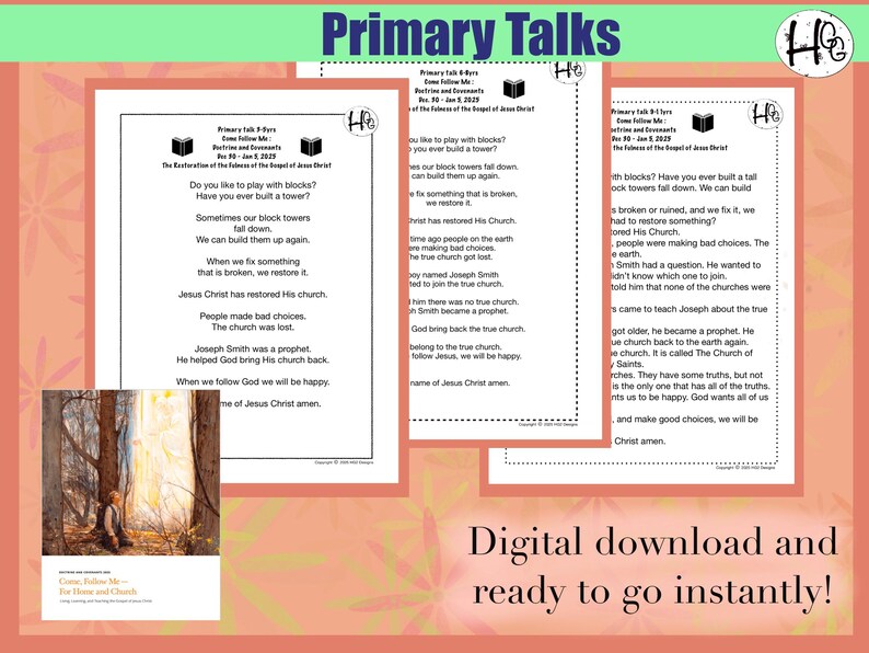 Primary Talk Bundle Following the Come Follow Me Manual for 2025 - Etsy