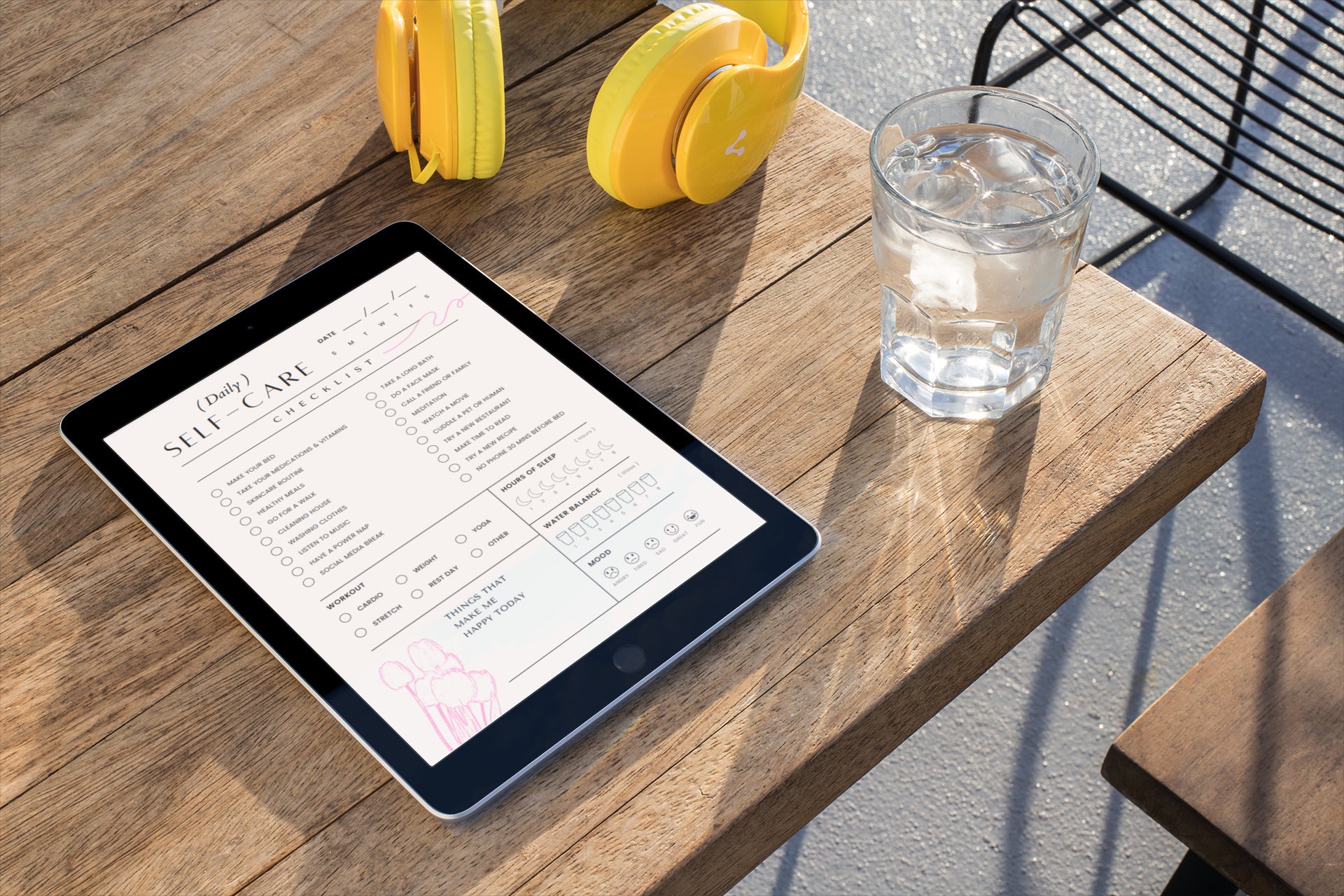 Daily Self-care Checklist Digital, Daily Planner, Printable Check-list ...