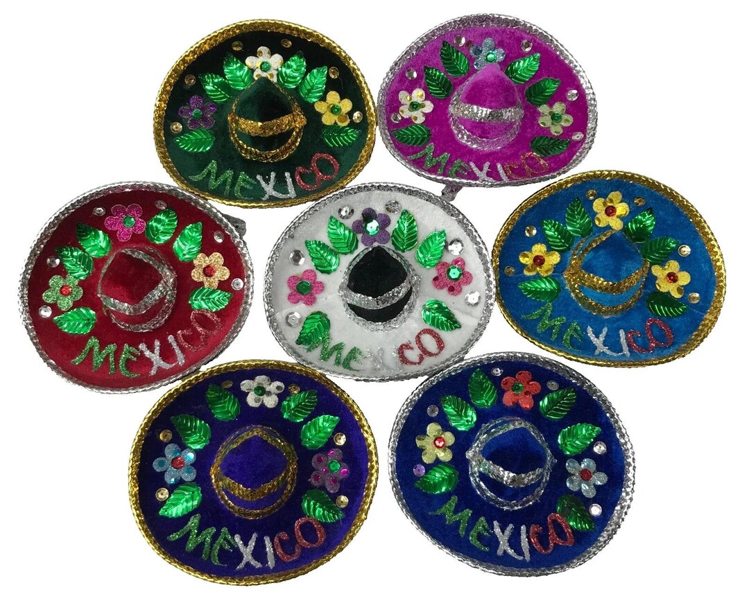 NEW 1PC Mini Hat Mexican Mariachi Sombrero Charro Assorted Colors 5 1/2 ...